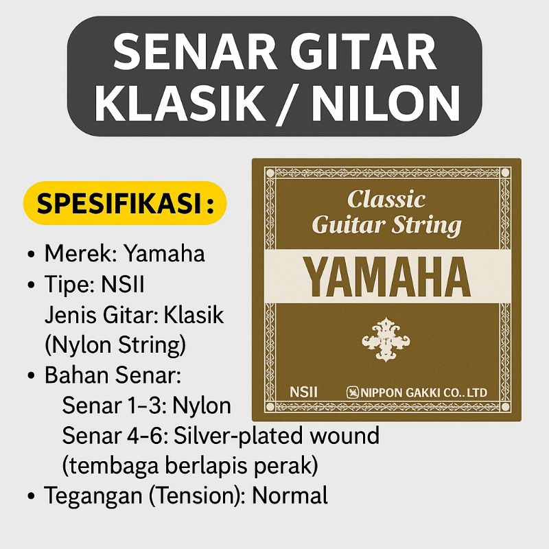Jual Senar Tali Gitar Klasik Nilon Nylon Yamaha Original | Shopee Indonesia