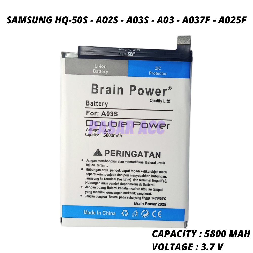 Jual Baterai Samsung HQ-50S - A02S - A03S - A03 - A037F - A025F - HQ50S Batre Double Power ...