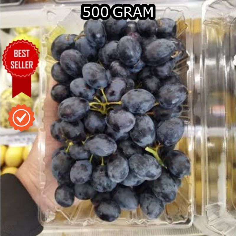 Jual BUAH ANGGUR HITAM NON BIJI 500 GR MANIS FRESH ( AUTUMN ROYAL ...