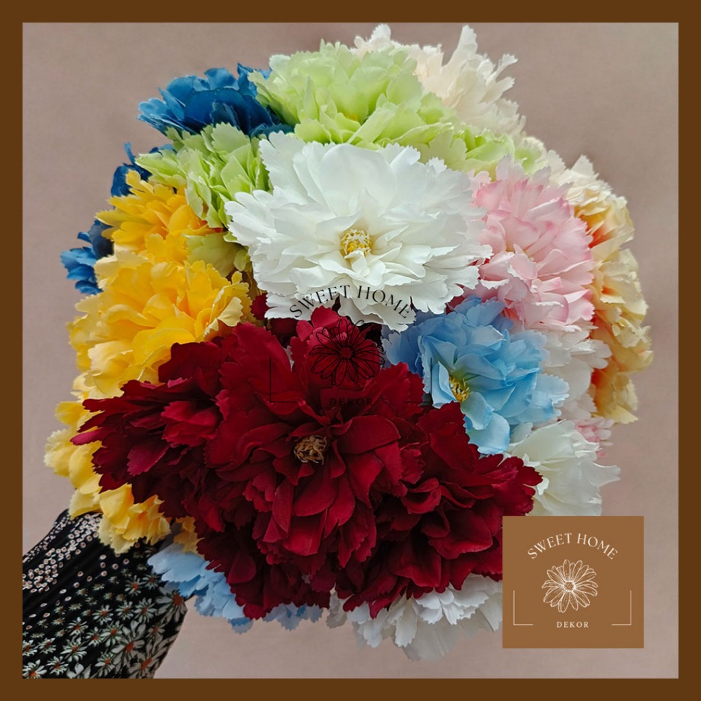 Jual Jumbo Carnation Bunga Dianthus Premium Artificial Flower Palsu ...
