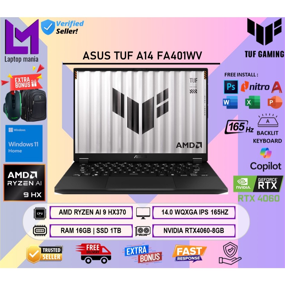 Jual Asus TUF A14 FA401WV Ryzen AI 9 HX370 16GB 1TB RTX4060-8GB 14 inch ...