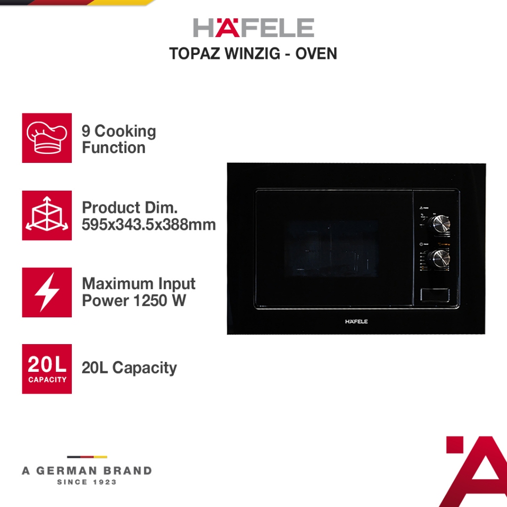 Jual Hafele Topaz Winzig Microwave Tanam 20 Liter - Built-in Microwave ...