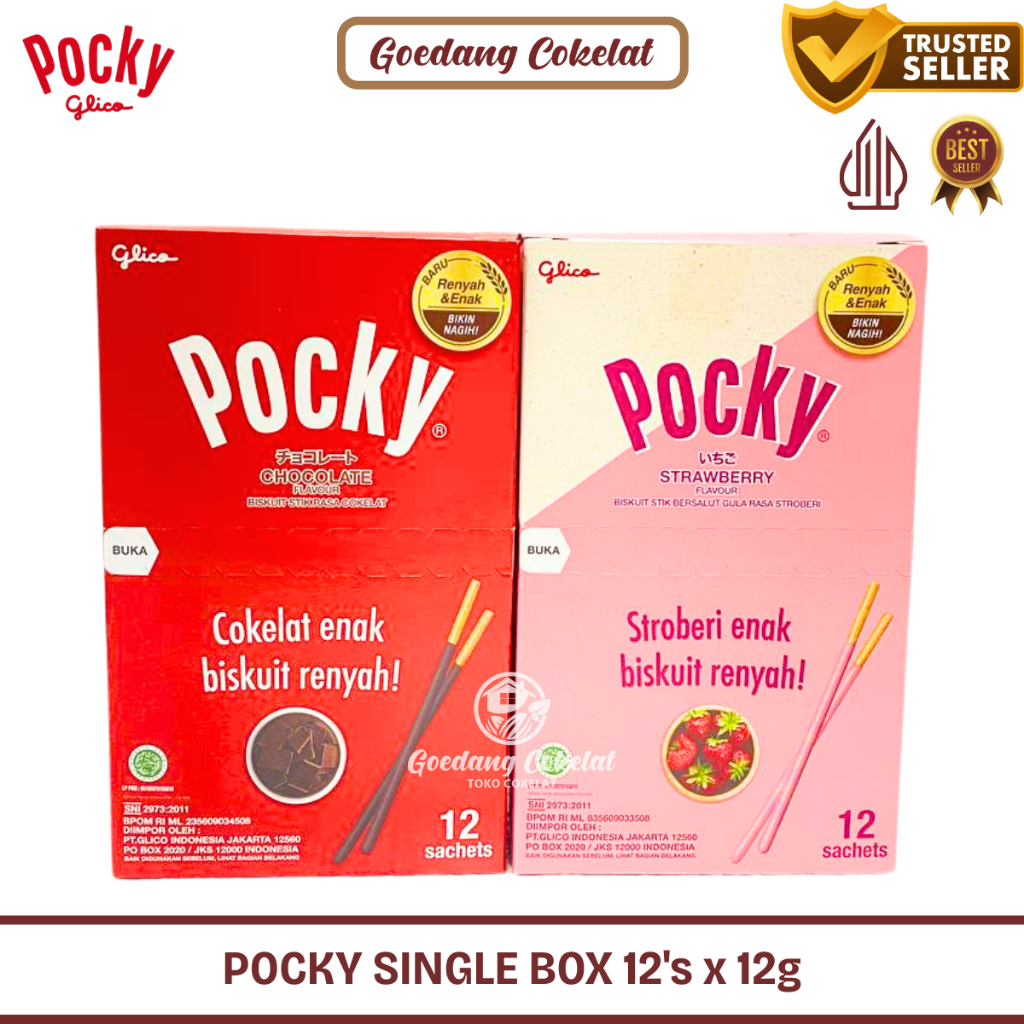 Jual Glico POCKY Coklat Stick Single Sachet 1 Box Isi 12 Pcs x 12 gr ...