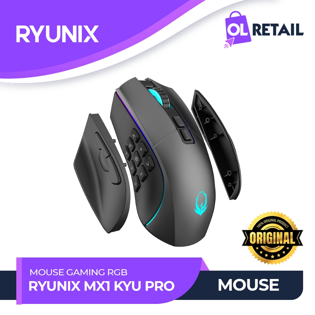 Jual Mouse Gaming Wireless Bluetooth Sades Ryunix KYU Pro MX1 MMO MOBA Tri Mode Connection ...