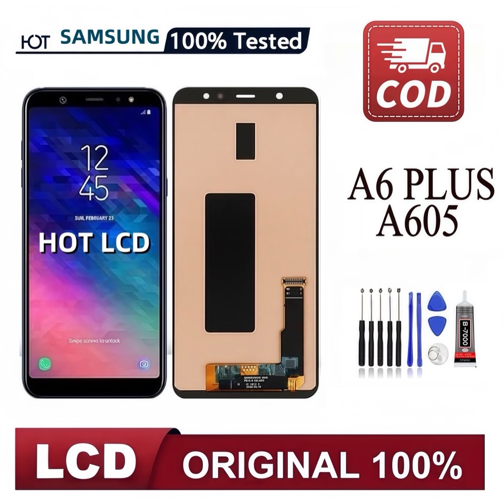 Jual LCD SAMSUNG A6 PLUS A605 FULLSET TOUCHSCREEN ORIGINAL 100% | Shopee Indonesia
