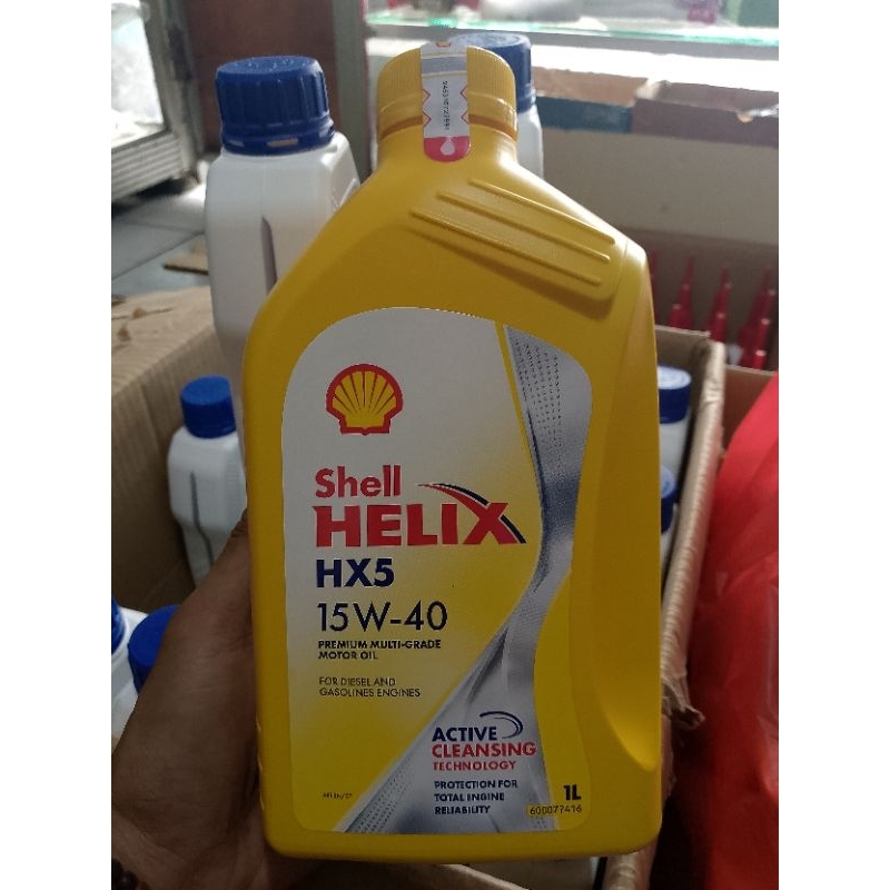 Jual OLI SHELL HELIX HX5 15W-40 1 LITER ORIGINAL TEMBUS BARCODE ...