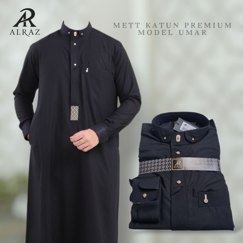 Jual SERIES BLACK | Baju Gamis / Jubah Al Raz Premium Hitam Bordir ...