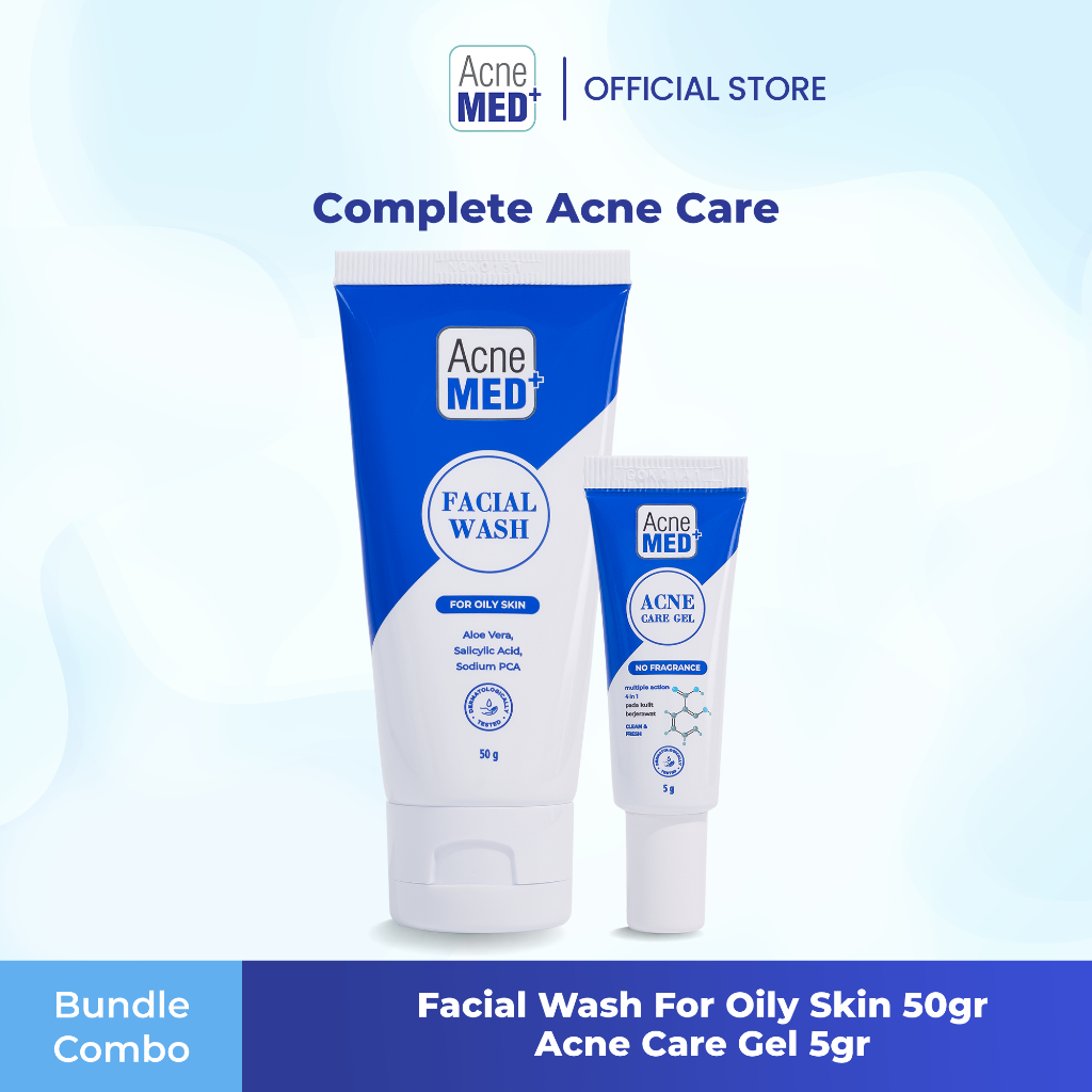 Jual Paket Anti Jerawat Acnemed Facial Wash dan Acne Care Gel (50 ml ...