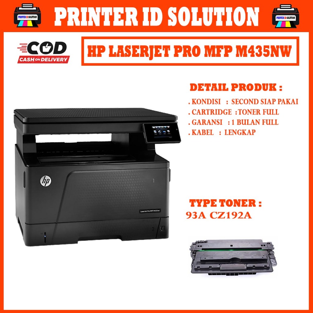 Jual Printer HP Laserjet Pro MFP M435nw - A3 fotocopy scan M 435 nw ...