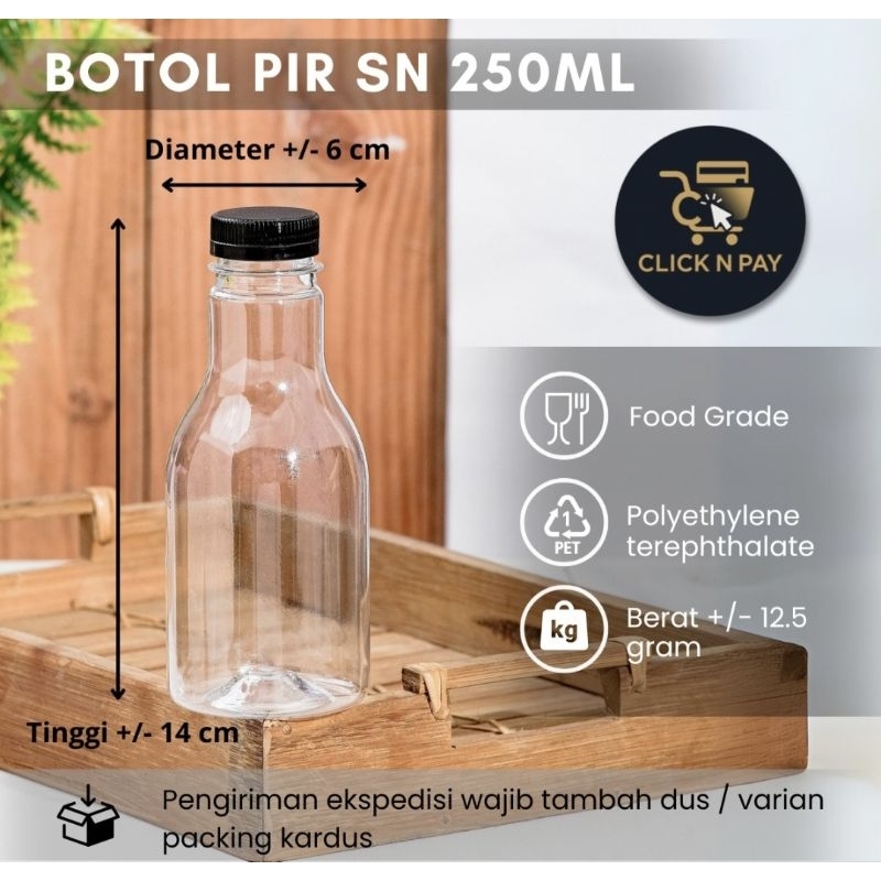Jual Isi 25 Pcs Botol Pir Plastik 250 ml / Botol Cikita/ Botol Pear ...
