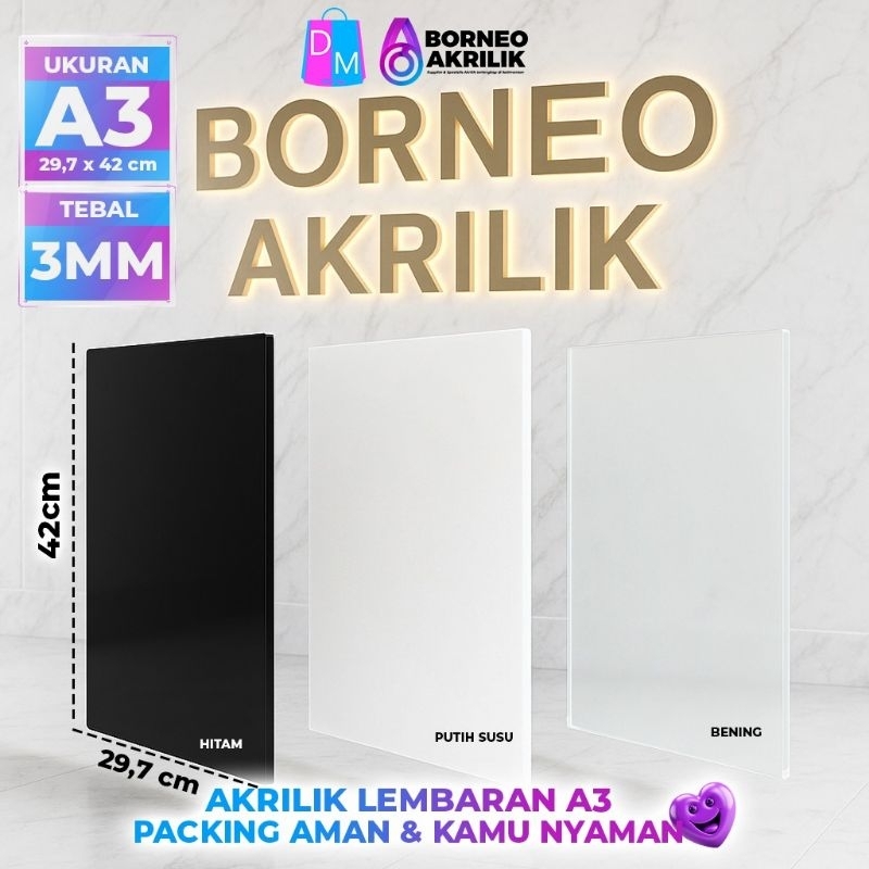 Jual AKRILIK A3 3MM LEMBARAN TEBAL 3MM AKRILIK LEMBARAN A3 PERLENGKAPAN ...
