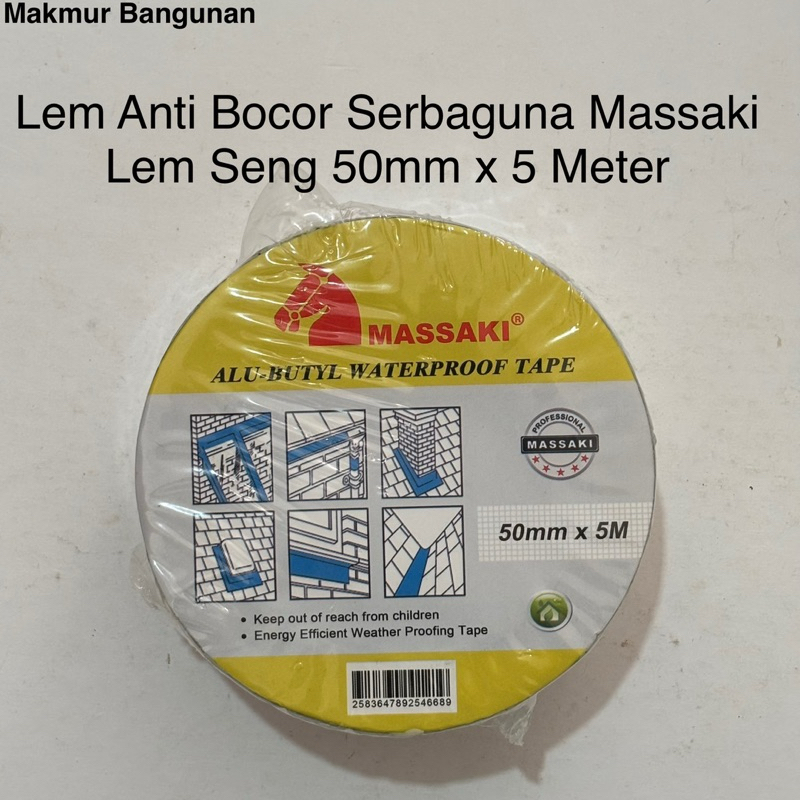 Jual Lem Seng Anti Bocor Massaki 5 cm x 5 Meter | Aluminium Foil Tape ...