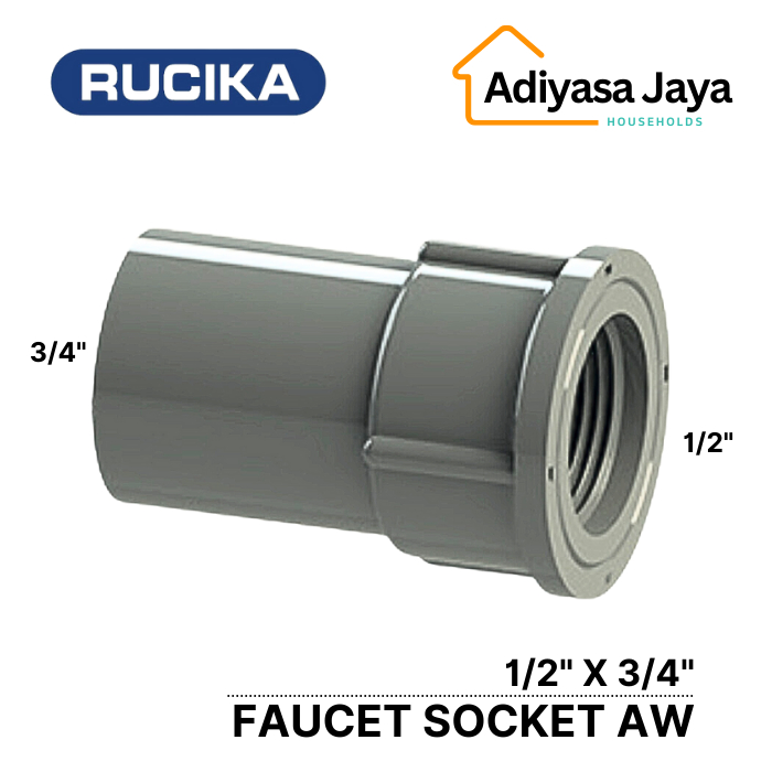 Jual Faucet Socket AW 1/2 X 3/4 (Rucika) / SDD (Sock Drat Dalam ...