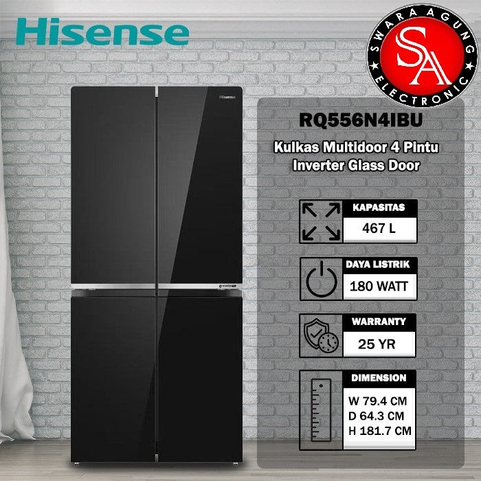 Jual Kulkas 4 Pintu Multidoor 467 Liter Hisense Type : RQ556N4IBU ...
