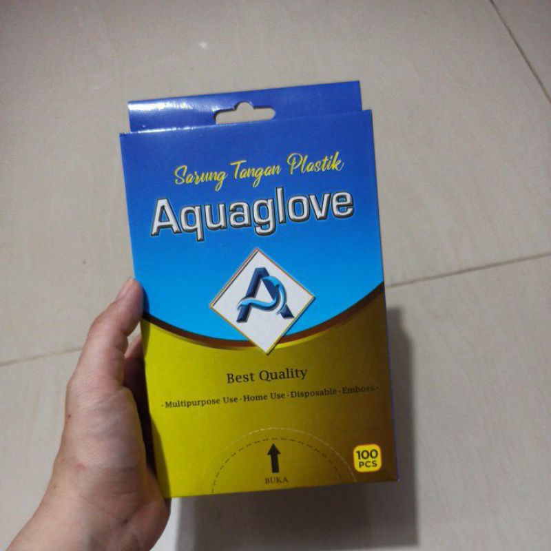 Jual sarung tangan plastik aquaglove isi 100pcs GOOD QUALITY | Shopee Indonesia