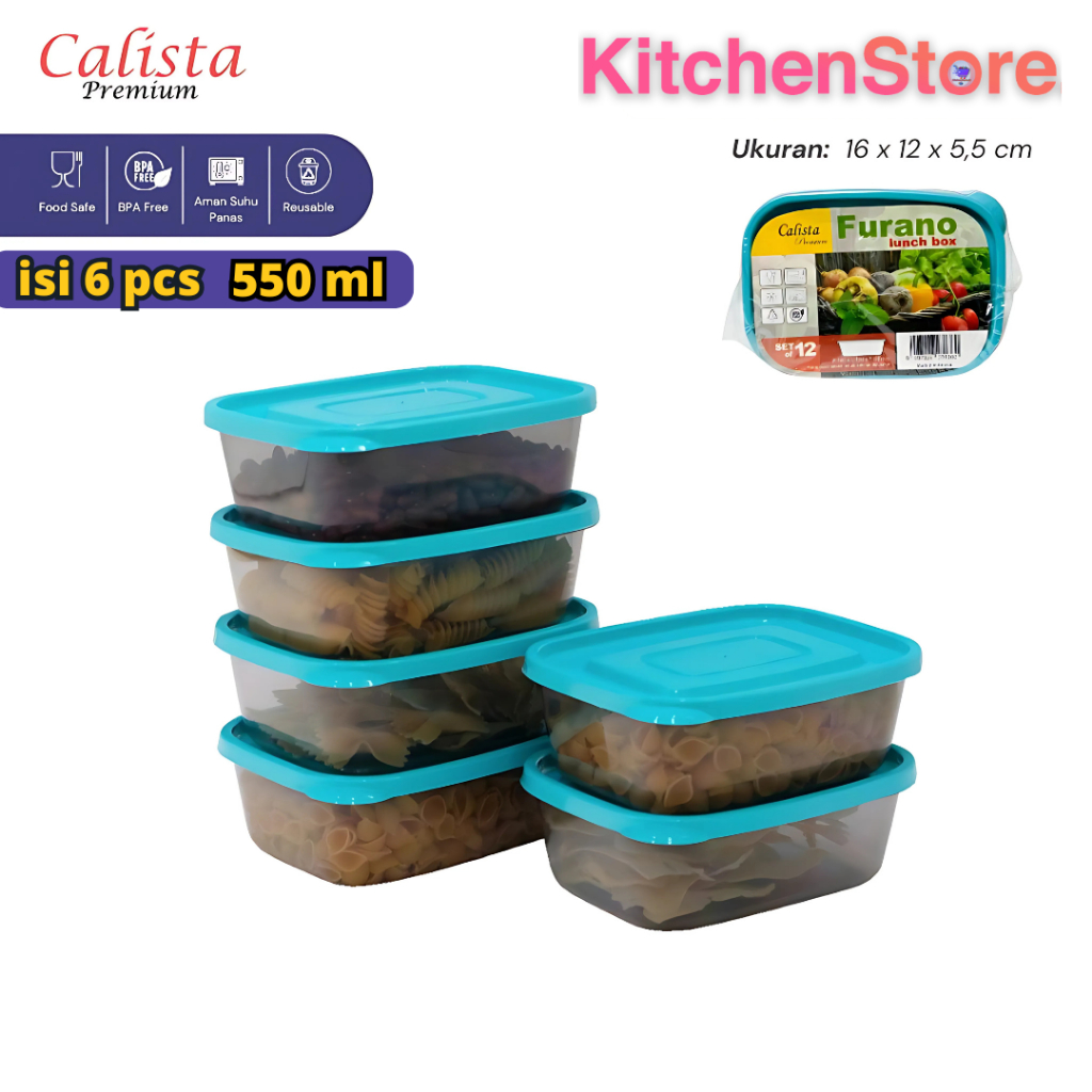 Jual LUNCH BOX CALISTA FURANO SET 6 PCS FOOD KONTAINER TOPLES KOTAK 500 ...
