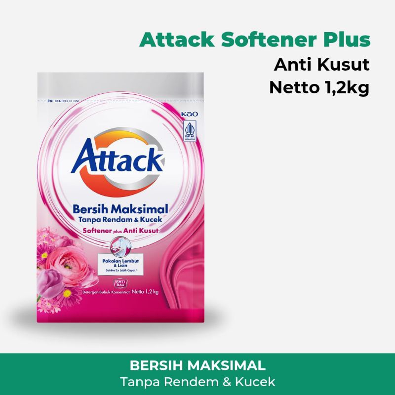 Jual Attack Plus Softener Detergen 1200gram | Shopee Indonesia