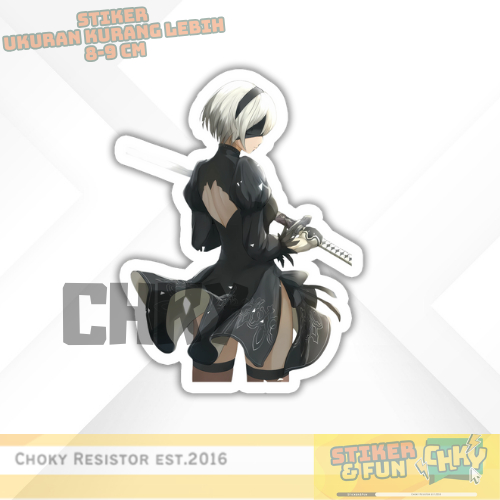 Jual Stiker Sticker Vinyl Laminasi Glosy YORHA 2B NIER AUTOMATA Vol 12 ...