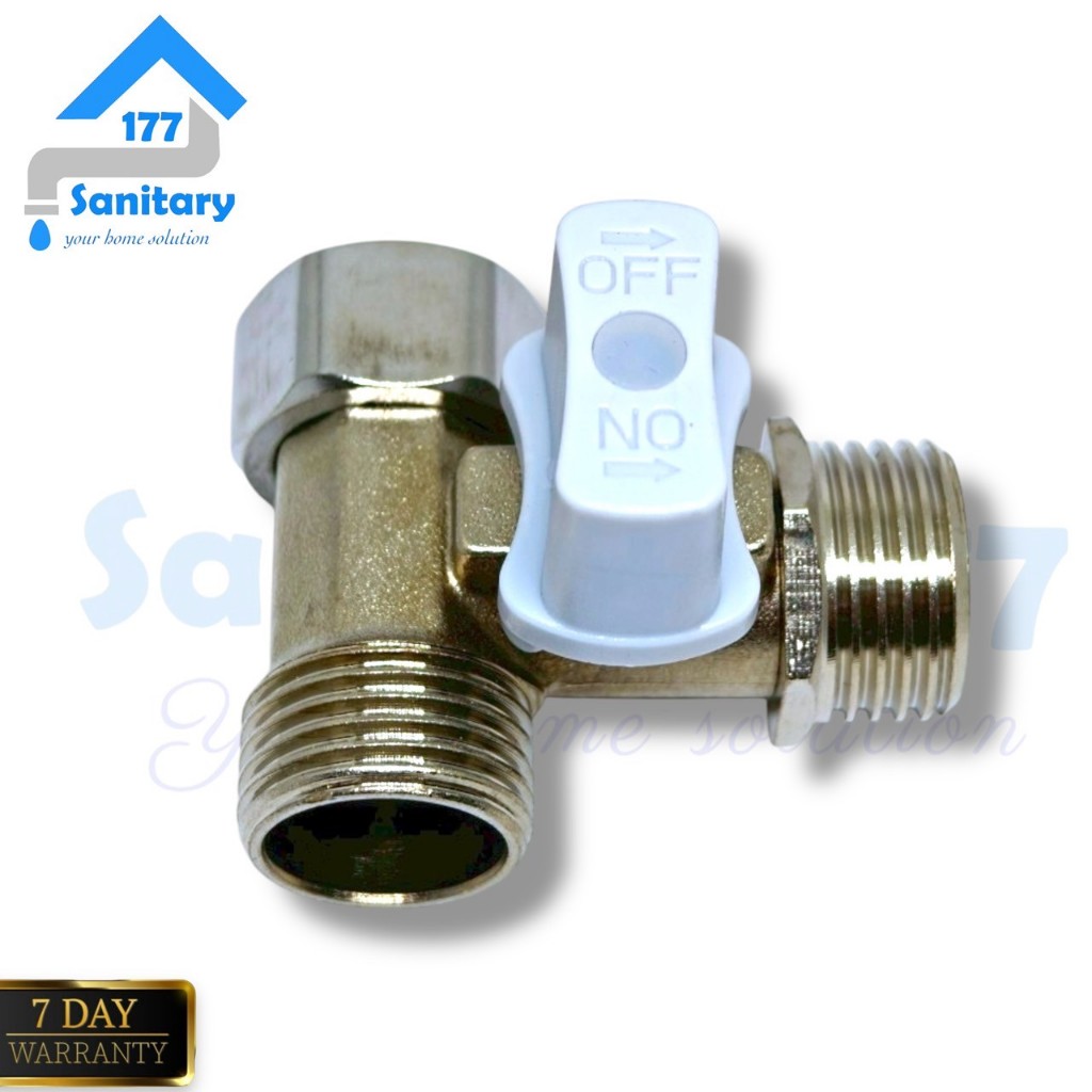 Jual Nepel Tee T stop kran stainless TS16- tee shower Ring putar valve ...