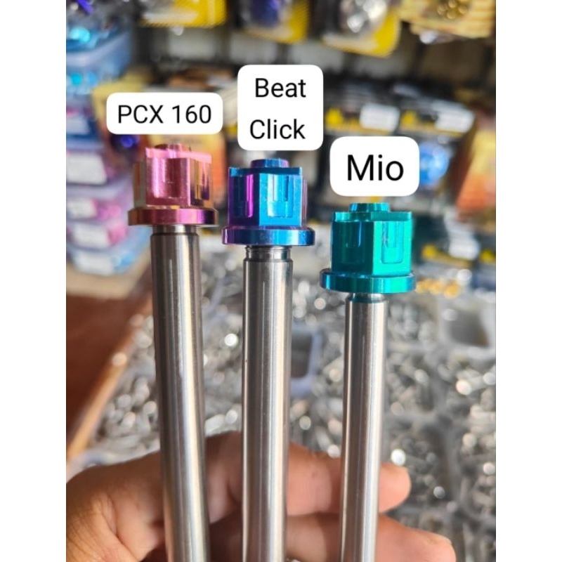 Jual Titanium as roda depan motor pcx 160 beat vario mio nouvo original ...