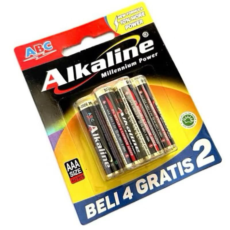 Jual Baterai Alkaline ABC LR 03 AAA (isi 4+2) | Shopee Indonesia