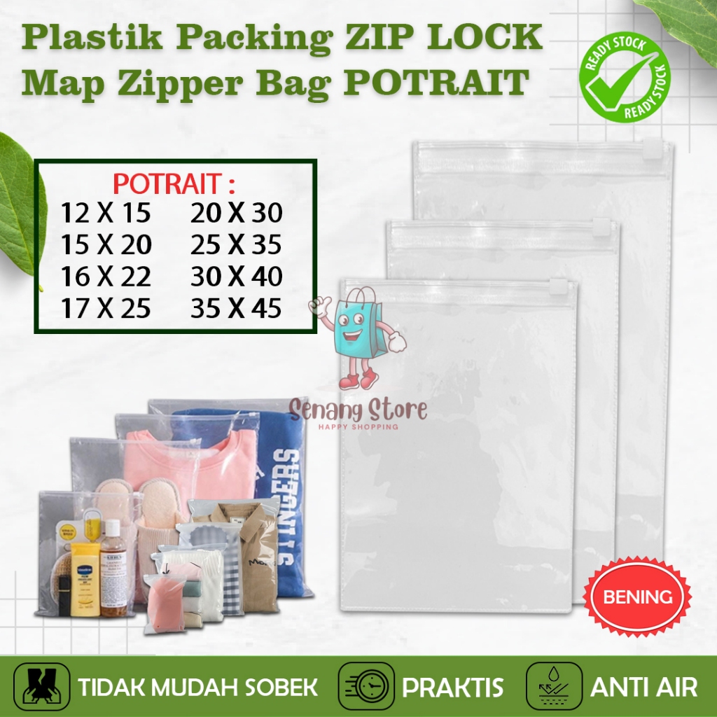 Jual Kantong Plastik Packing ZIPLOCK POTRAIT Travel Pouch Bening ...