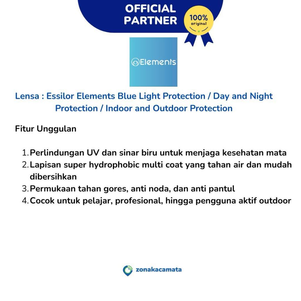 Jual Essilor - Elements Blue Light Protection / Day and Night ...