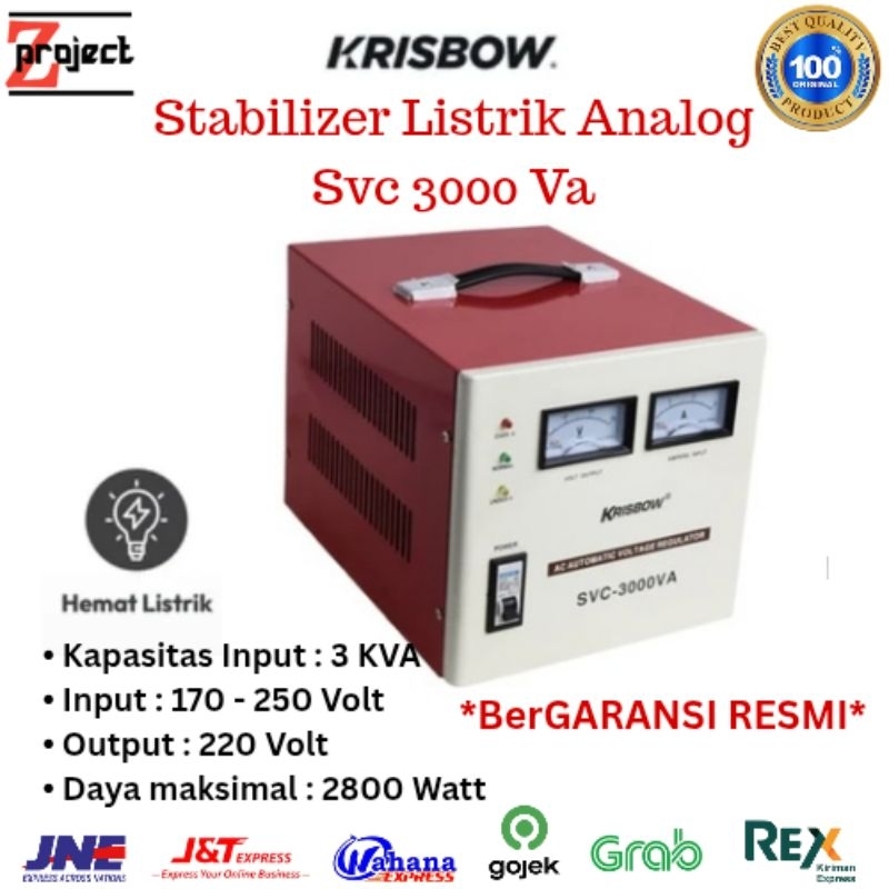 Jual KRISBOW Stabilizer Listrik Svc 3000 Va / Stabilizer Listrik Krisbow 3 Kva / Stabilizer ...