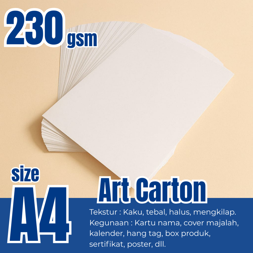 Jual Kertas Art Carton A4 230gsm Termurah/Kertas Kalender | Shopee ...
