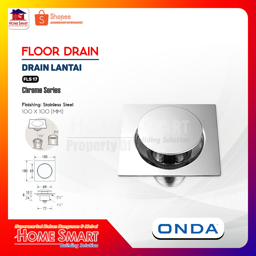 Jual ONDA FLS 17 FLOOR DRAIN / SARINGAN GOT FLS17 4Inch | Shopee Indonesia