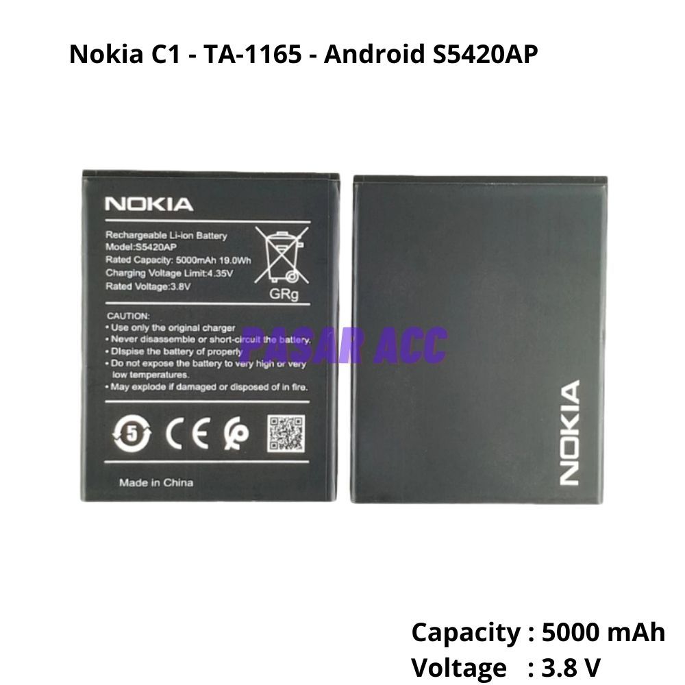 Jual Baterai Nokia TA-1165 - TA1165 - Nokia C1 2020 - Android S5420AP ...