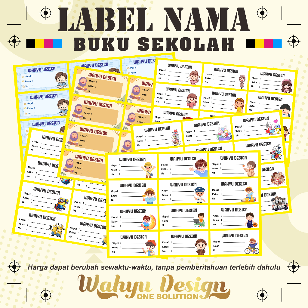Jual Stiker Label Nama Pejaran / Label Buku Tulis (ISI 12 Nama/lembar ...