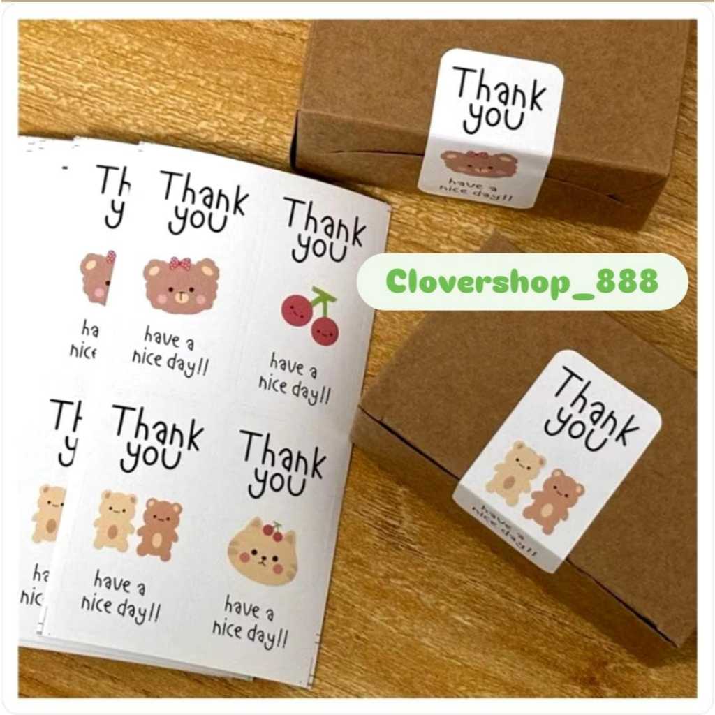 Jual 100pcs Stiker 3x6cm Stiker Box Thank you Stiker Label Dus Stiker ...