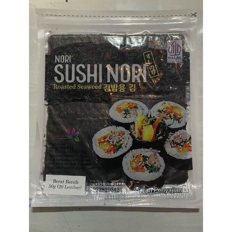 Jual Nori Sushi 20 lembar Nori rumput laut murah sushi nori java sakao ...