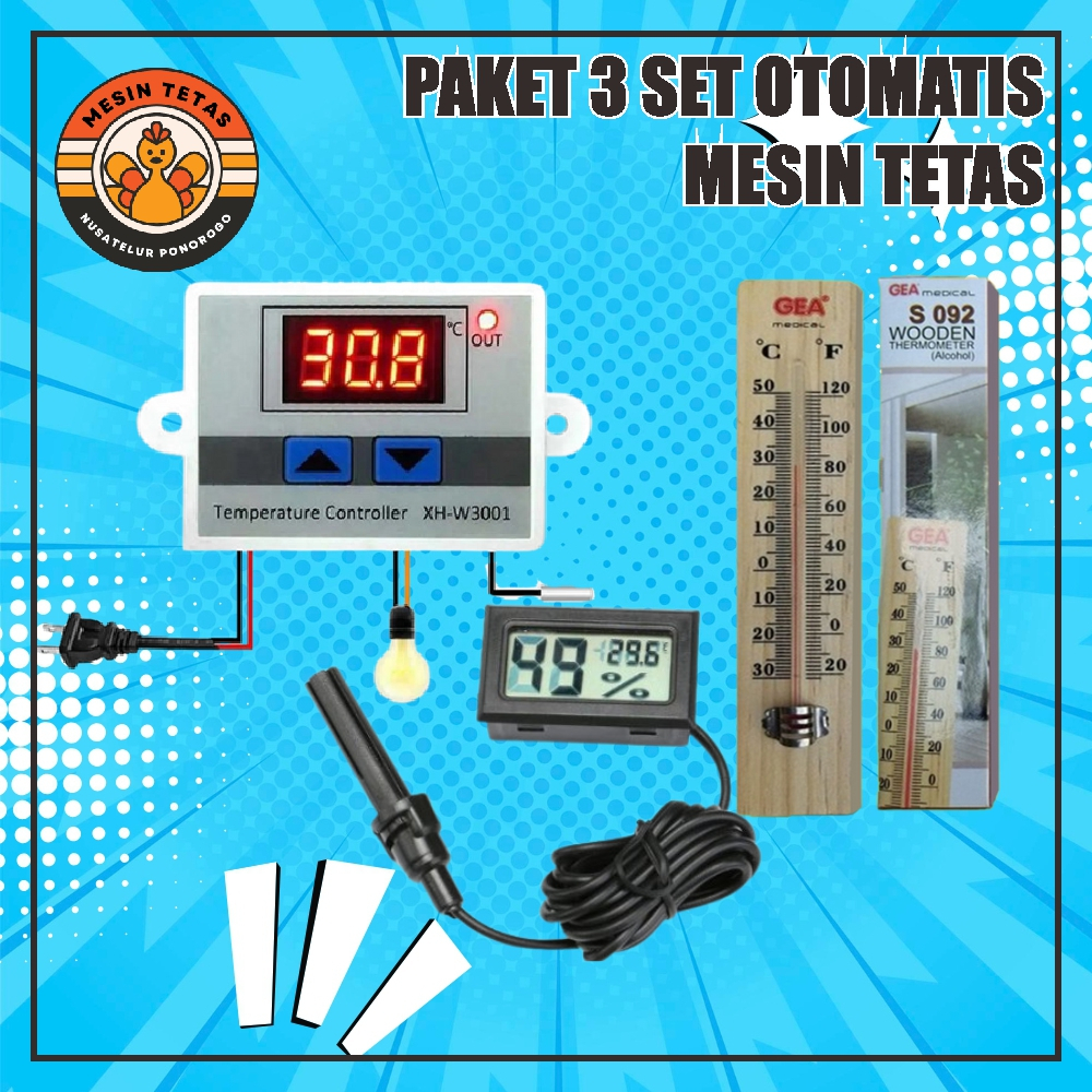 Jual Paket Lengkap Mesin Tetas Termostat W3001 Termo-Hygrometer Kabel ...