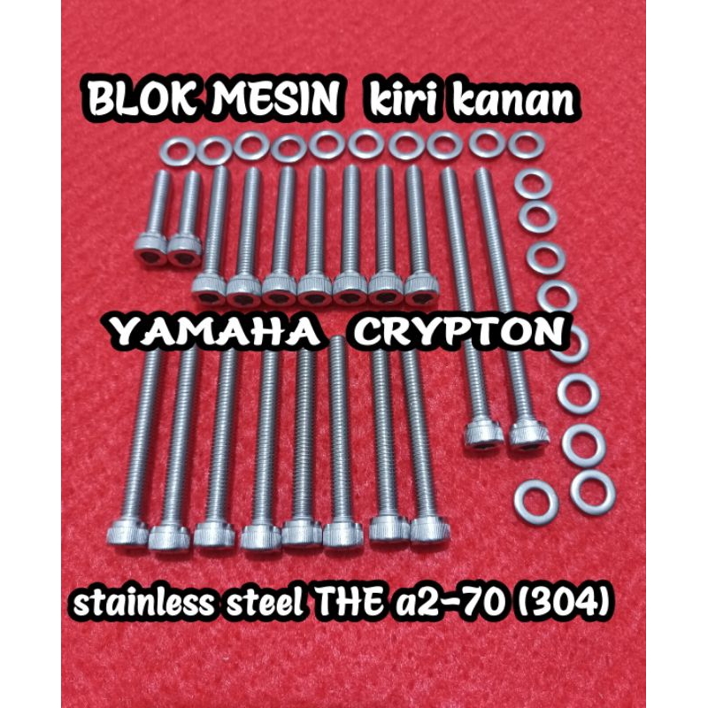 Jual Baut Mesin Blok Full Set Bak Kopling Original Block Crypton | Shopee Indonesia