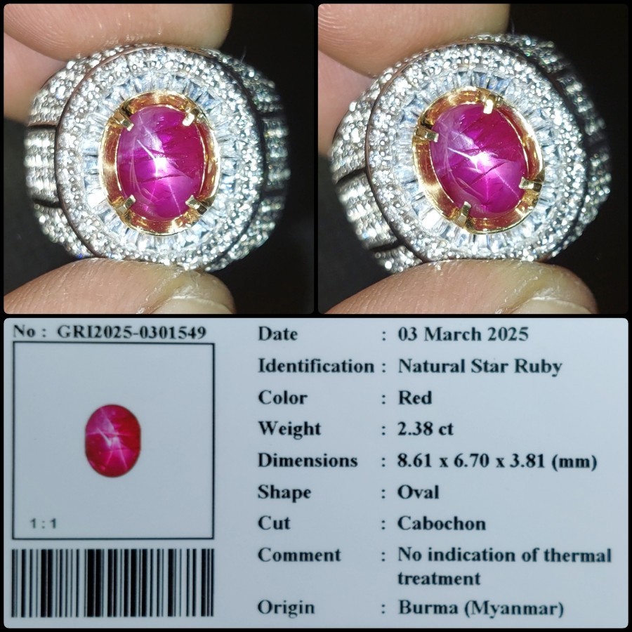 Jual Ruby Star Burma Myanmar NH Crystal Red Color Natural Rare Gems ...