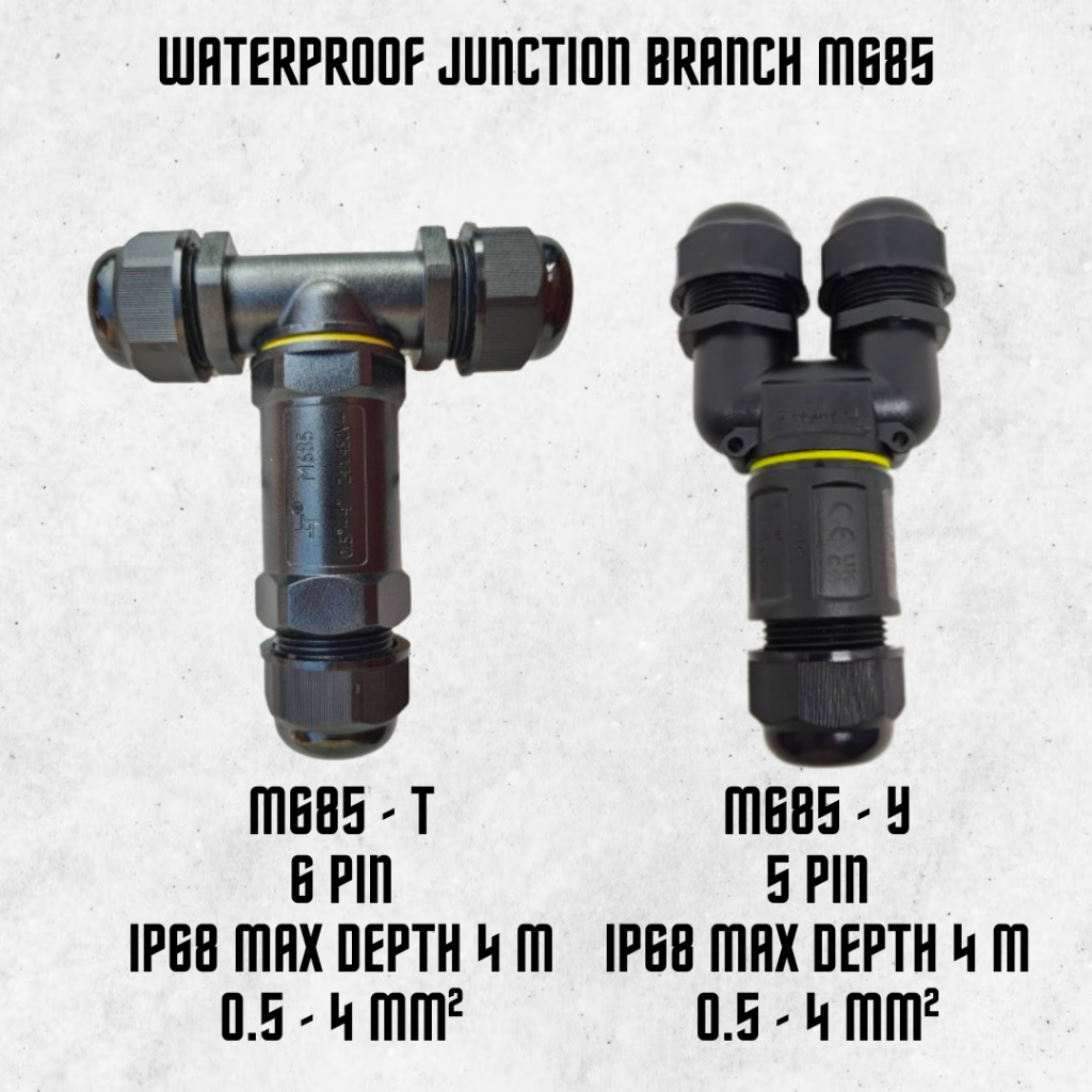 Jual Waterproof Connector Branch Cabang M685 6 Pin IP68 Kedalaman 4 ...