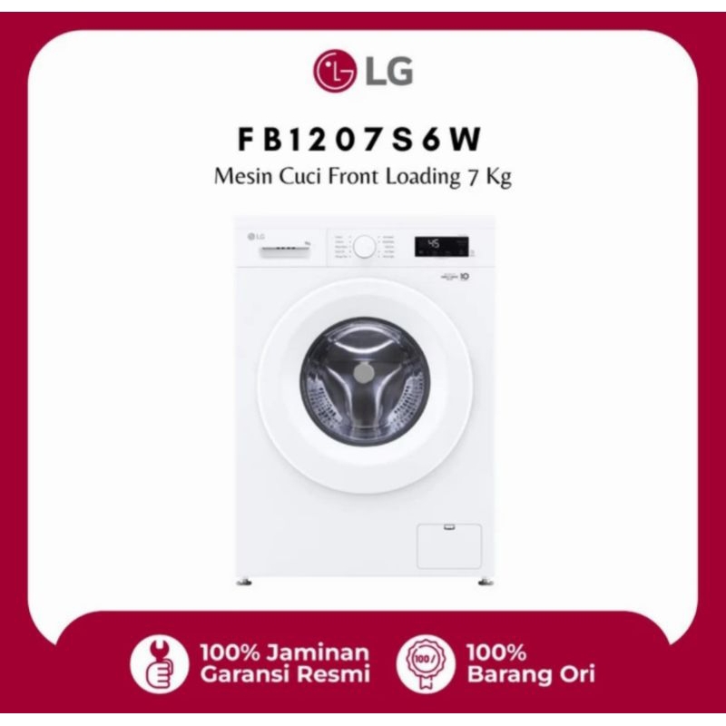 Jual MESIN CUCI LG 7 KG 1 TABUNG FRONT LOADING FB1207S6W MESINCUCI LG ...
