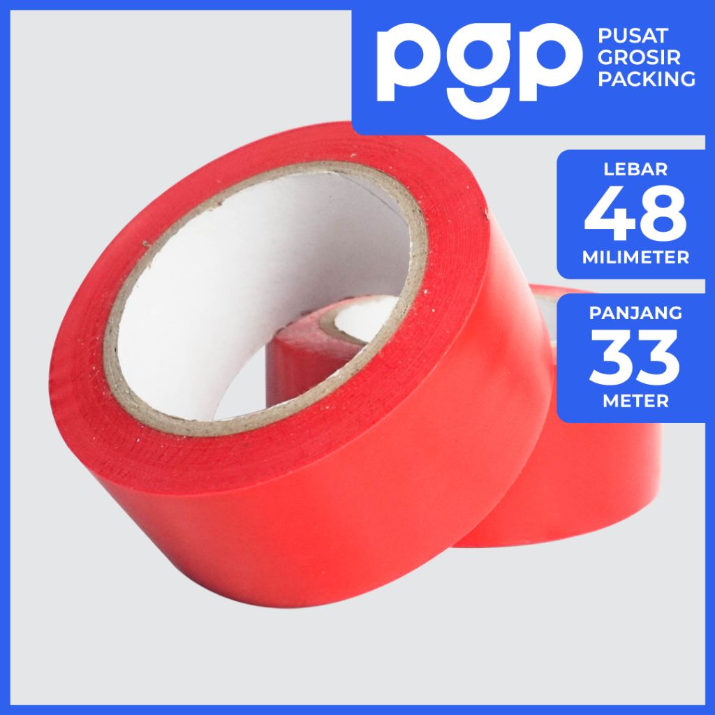 Jual PVC Floor Marking / Lakban Lantai Warna Merah 48mm x 33M | 1 Pcs/Roll (Satuan) | Lakban ...