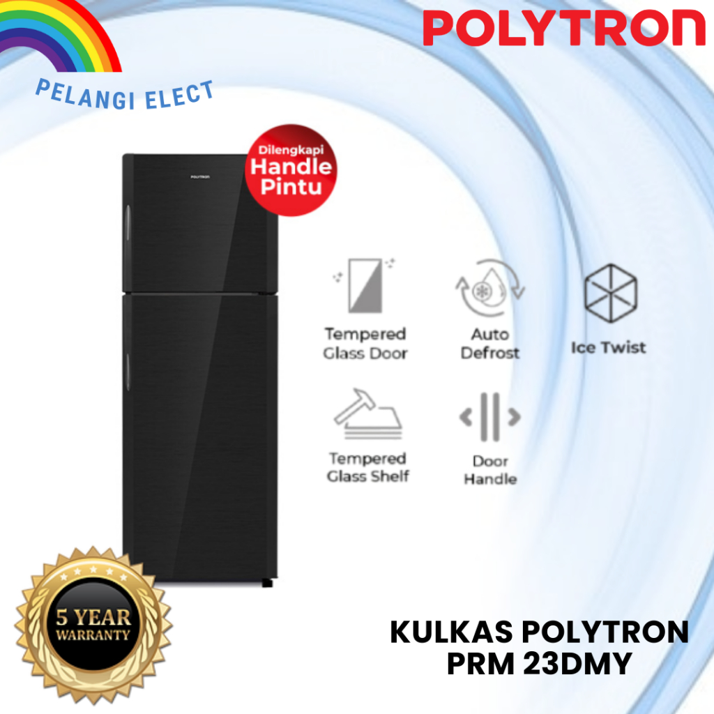 Jual POLYTRON Kulkas 2 Pintu 220L PRM-23DMY Belleza 220 Liter 23 DMY ...