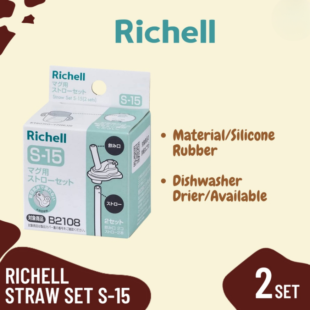 Jual Richell Straw Set S-15 (2 Sets) - Set Sedotan Botol Minum Anak | Shopee Indonesia