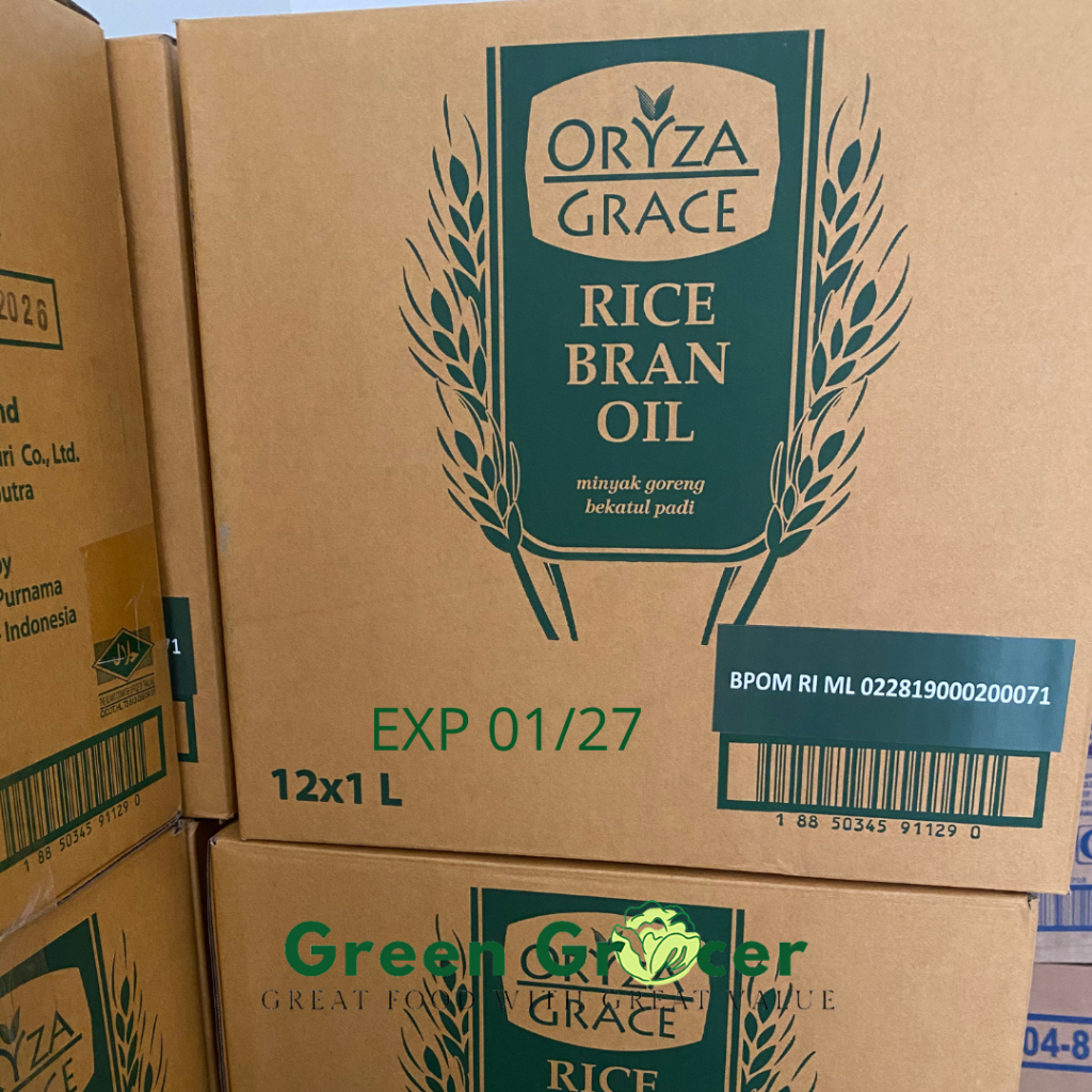 Jual ORYZA GRACE Rice Bran Oil 1L / Minyak Goreng Beras bekatul 1 L / oryza 1l / 1 Box - isi 12 ...