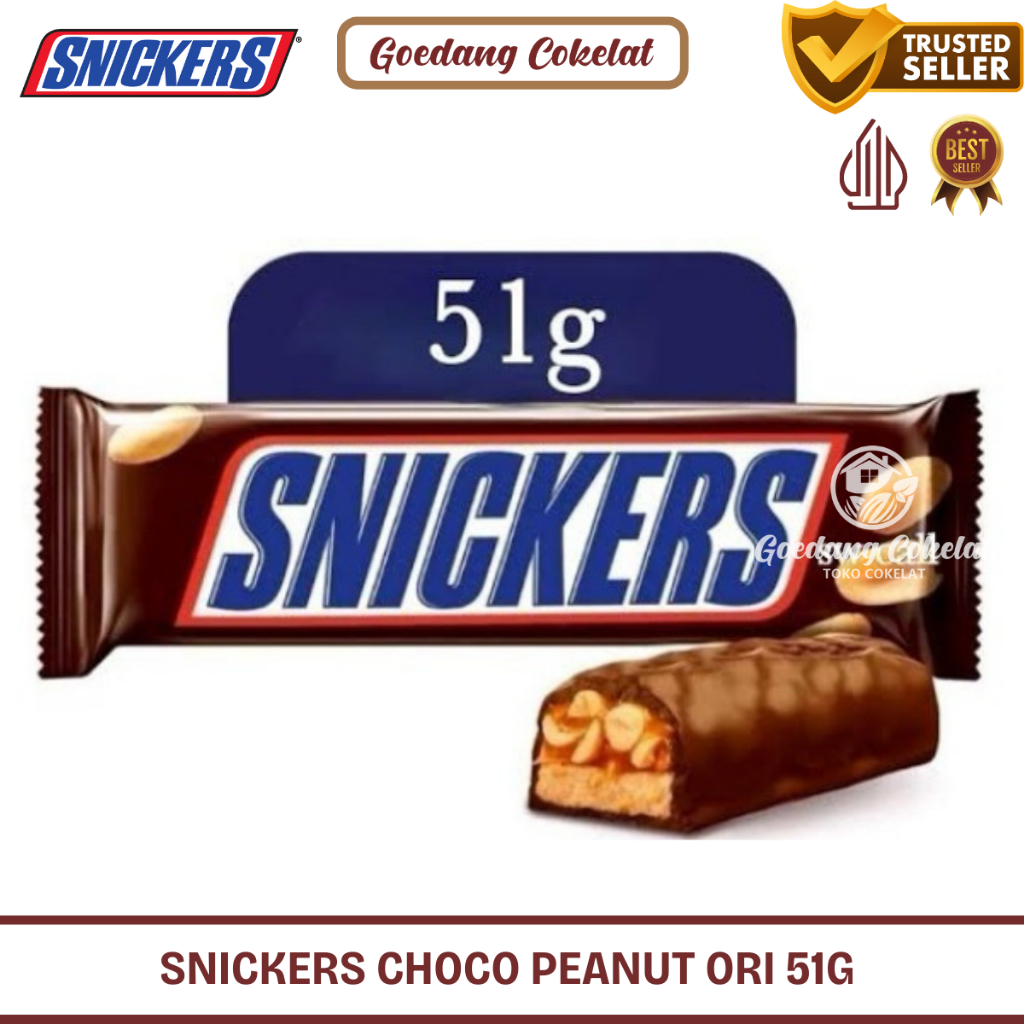 Jual Coklat SNICKERS Chocolate Peanut Original Bar 51g / 31g | Shopee ...