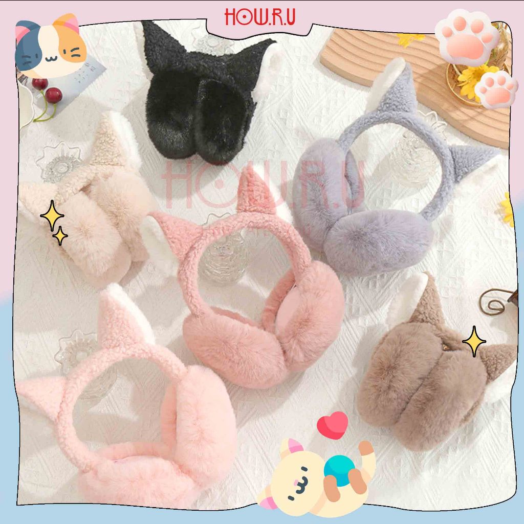Jual HOW.R.U | Ear Muff Bulu Lucu Model Kuping Kucing untuk Anak dan ...