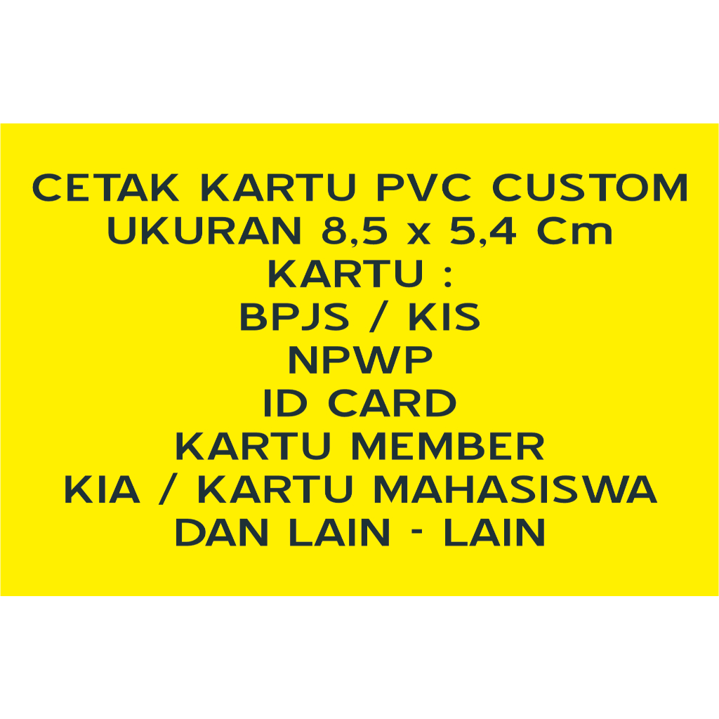 Jual Kartu ID Card Bahan PVC tebal | Shopee Indonesia