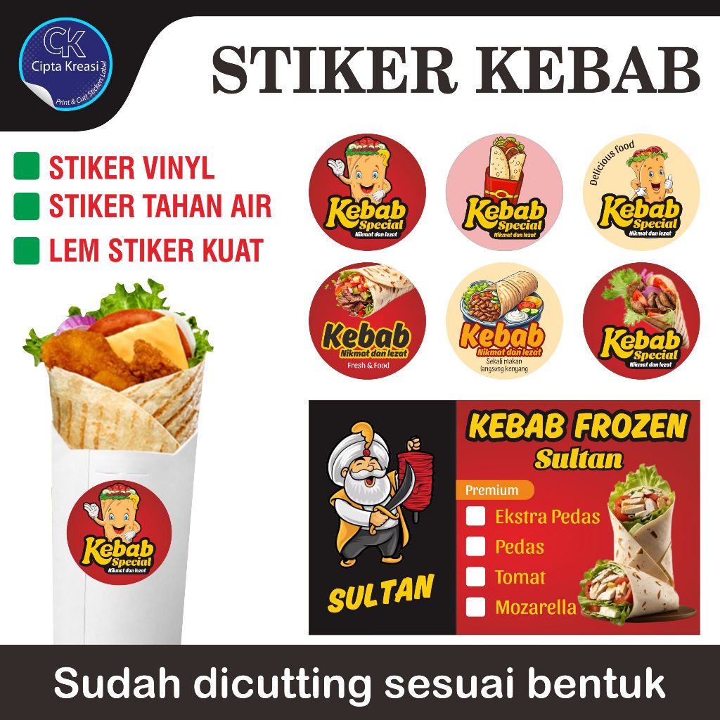 Jual STIKER KAMASAN PRODUK / STIKER KEBAB / STIKER MAKANAN | Shopee ...