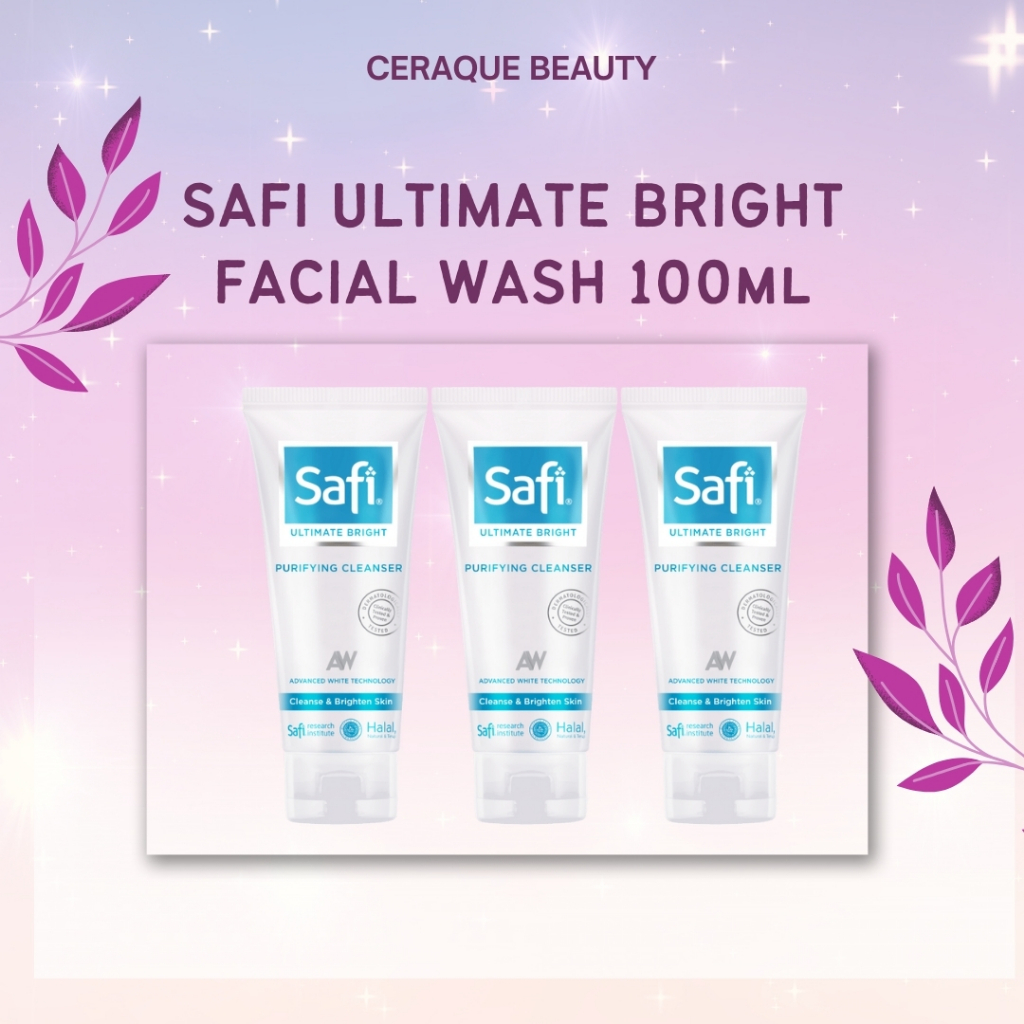 Jual Safi Ultimate Bright Purifying Facial Wash Cleanser 50ml 100ml | Shopee Indonesia