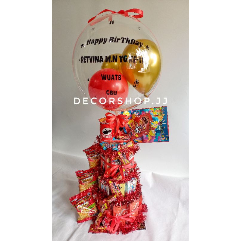 Jual Balon Tower Buket Balon Snack Tower Bucket Balon Balon Pull Out ...