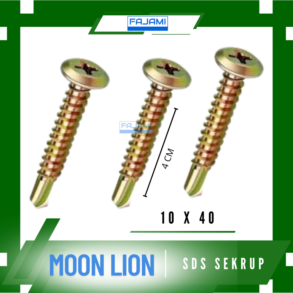 Jual Sekrup SDS (+) Ukuran 10x40 Moon Lion Wafer Head Skrup/Baut Plus ...